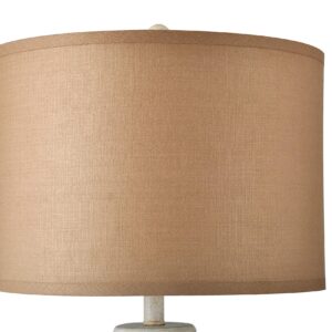 Collective Design L71520ADSAM Charlton, Crackled White and Gold Finish, Taupe Hardback Silk Shade Floor Lamp