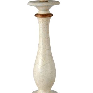 Collective Design L71520ADSAM Charlton, Crackled White and Gold Finish, Taupe Hardback Silk Shade Floor Lamp