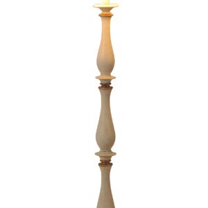 Collective Design L71520ADSAM Charlton, Crackled White and Gold Finish, Taupe Hardback Silk Shade Floor Lamp