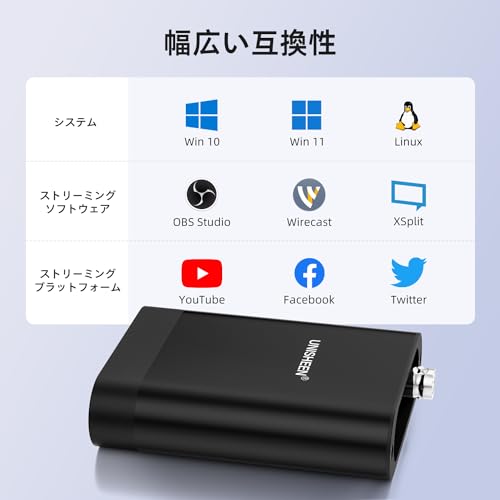 UNISHEEN SDI to USB 3.0 Video Capture Card, 1080P 60 FHD Broadcast Live Stream and Game Stream, SDI to USB 3.0 Dongle HD 1080P Free Driver(Level B)