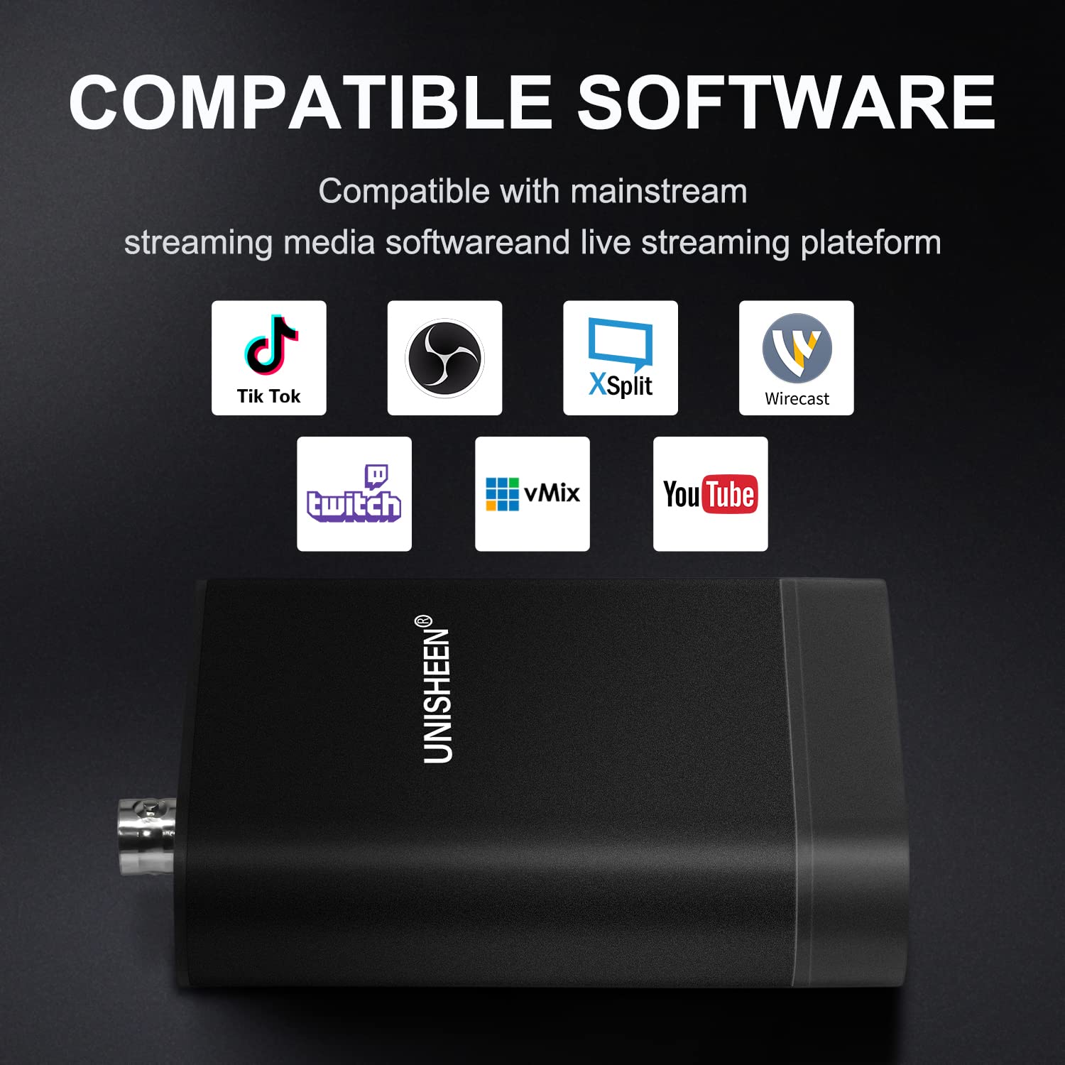 UNISHEEN USB 3.0 HDMI SDI Video Capture Card, Broadcast Game Live Stream, HDMI to USB 3.0 Dongle HD 1080P Live Streaming Video Game Grabber Converter Free Driver(UC3200HS)