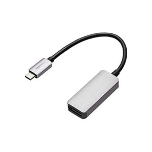 amazon basics aluminium usb-c to displayport adapter (4k@60hz), thunderbolt 3 compatible, grey, 1.0 count