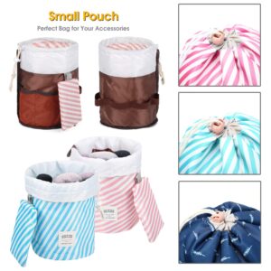 STAY GENT Counting Mars 4 Pieces Portable Drawstring Makeup Bag, Large Capacity Waterproof Cosmetic Bag for Home and Travel