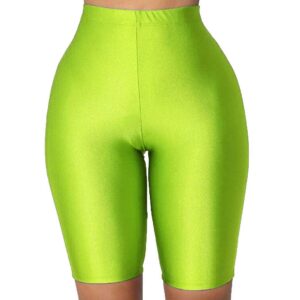 pesion bike shorts women - active biker yoga shorts, neon green xx-large