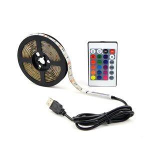 led strip lights rgb color changing usb powered with remote control,smart tv backlight for tv behind product displays, under counter lighting decor home décor