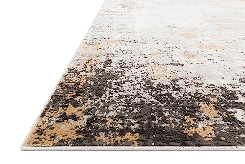 Loloi II Alchemy Collection ALC-02 Contemporary Area Rug 6'-7" x 9'-2" Granite/Gold Rectangular 0.25" Thick