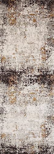 Loloi II Alchemy Collection ALC-02 Contemporary Area Rug 6'-7" x 9'-2" Granite/Gold Rectangular 0.25" Thick