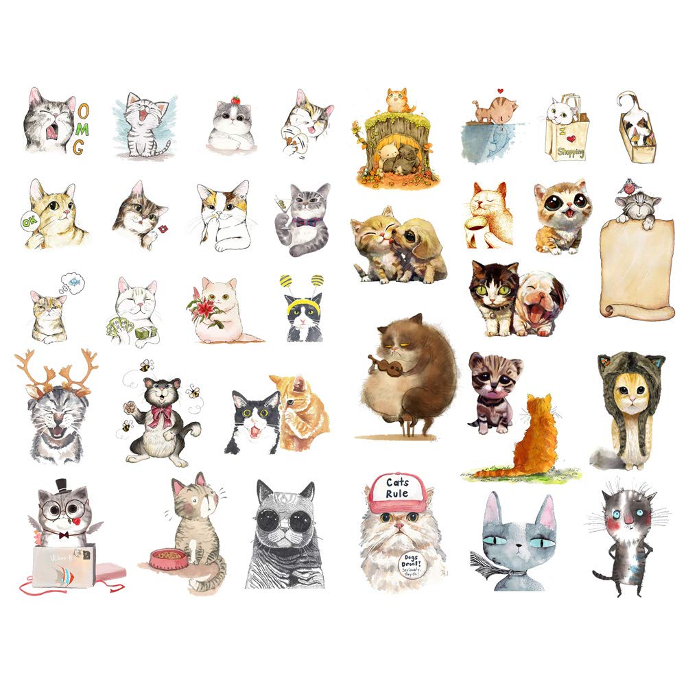 Seasonstorm Kawaii Pet Cat Aesthetic Diary Travel Journal Paper Stickers Scrapbooking Stationery School Office Art Supplies