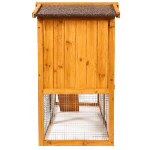 Ogrmar Chicken Coop Large Wooden Outdoor Bunny Rabbit Hutch Hen Cage with Ventilation Door, Removable Tray & Ramp Garden Backyard Pet House Chicken Nesting Box