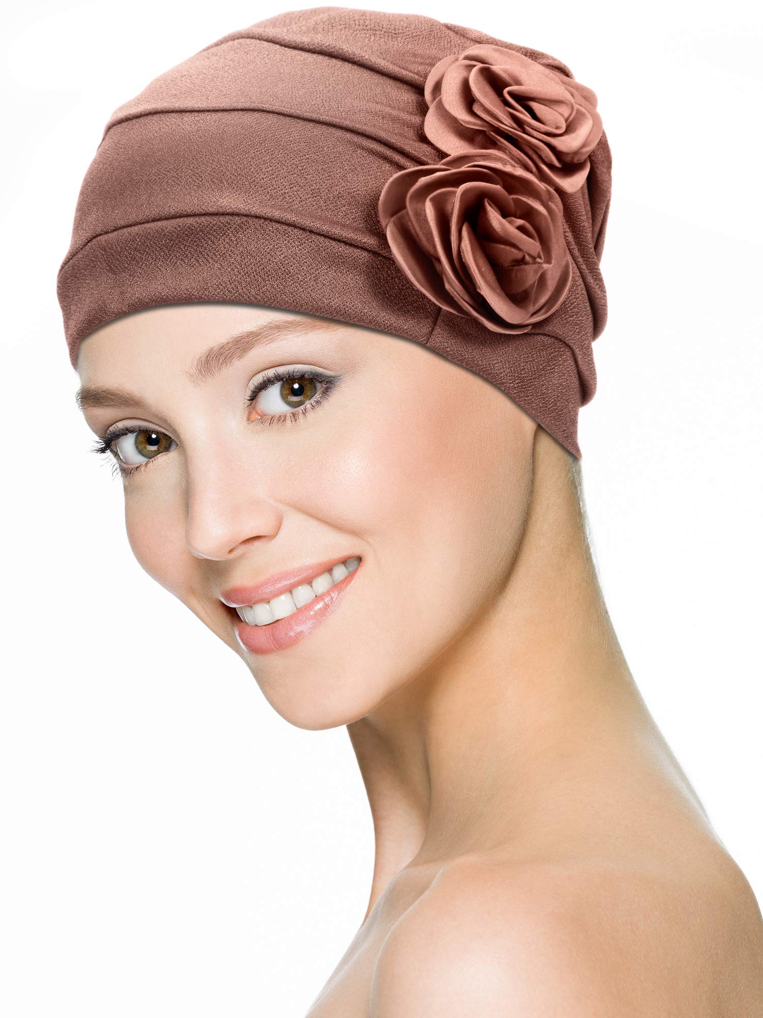 6 Pieces Women Turban Flower Caps Vintage Beanie Headscarf Elastic Headwrap Hat