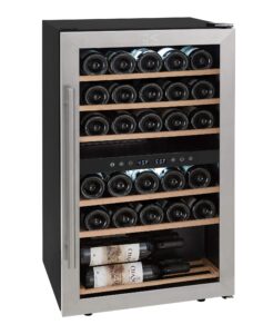 kalorik wcl 44446 ss cooler 29-bottle dual-zone compressor wine cellar, stainless steel, black body