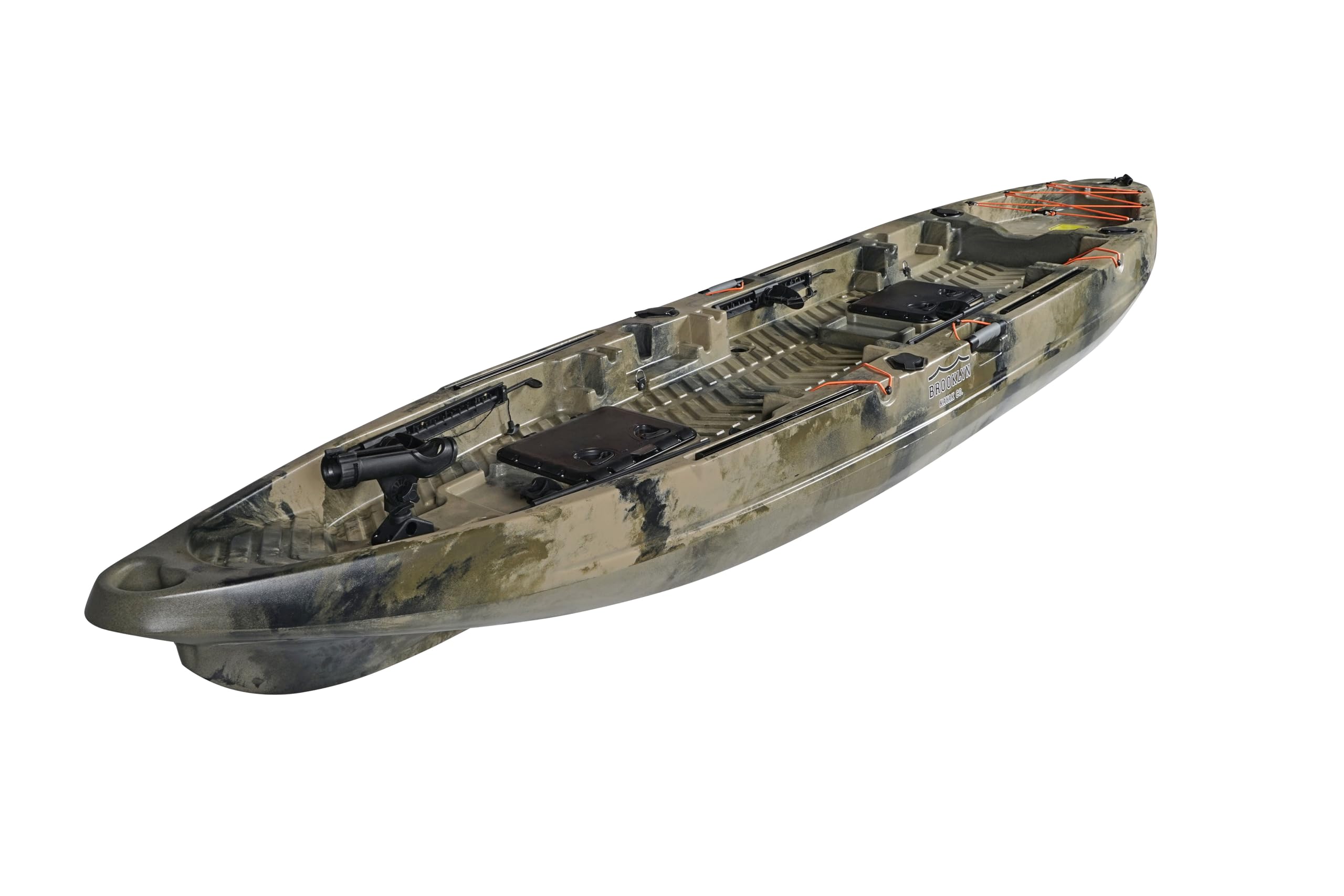 Brooklyn 13.0 Pro Tandem Kayak 12-Foot, 8 inch 2 or 3 Person Sit On Top Fishing Kayak (Green Camo)