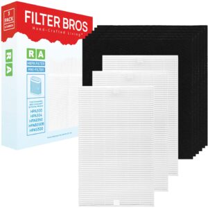 filter bros hrf-r3/a300 3 hepa 6 carbon replacement fits honeywell hpa300 series