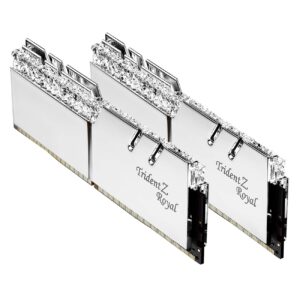 g.skill 32gb ddr4 trident z royal silver 3600mhz pc4-28800 cl16-19-19-39 1.35v dual channel kit 2x16gb