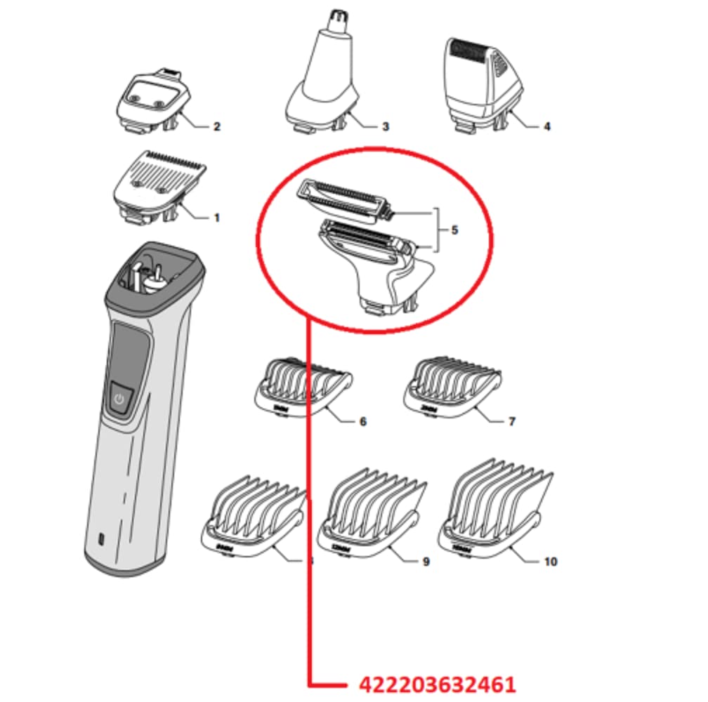 Philips Norelco Replacement BodyGroom Head for BT5511, MG3750, MG5750, MG7750, MG7770, MG7790, MG7791