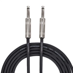 amazon basics ts 1/4 inch right-angle instrument cable for electric guitar, 10 foot, black