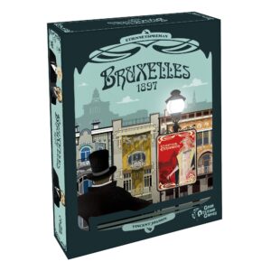 geek attitude: burxelles 1897, board game, sequel to bruxelles 1893, 2 to 4 players, 45-60 minute play time, for ages 10 and up