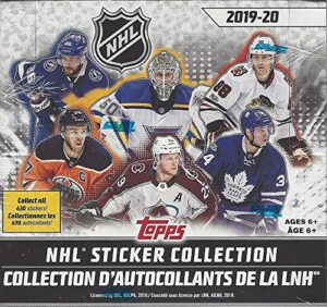 2019/20 topps nhl hockey sticker collection box (50 pks/bx, 250 stickers)