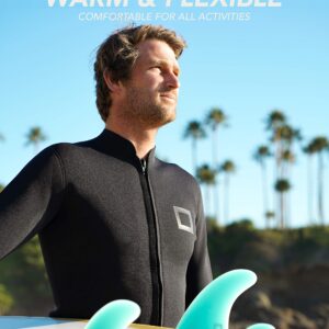 Surf Squared Mens Wetsuit Top Jacket 2mm or 3mm - Neoprene Long Sleeve for Warmth & Comfort- Surfing, Snorkeling, All Watersports - w/Extended Back Flap - 2X-Large - 3 MM