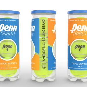 Penn Tribute All Courts Felt Pressurized Tennis Ball, 6 Cans, 18 Balls