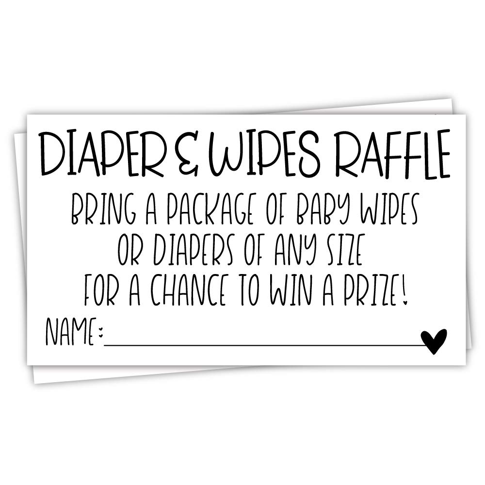 50 Diaper and Wipes Raffle Tickets - Baby Shower Invitation Insert - Game Activity for Baby Shower