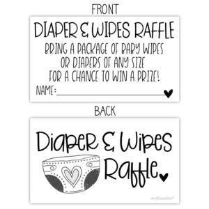 50 Diaper and Wipes Raffle Tickets - Baby Shower Invitation Insert - Game Activity for Baby Shower