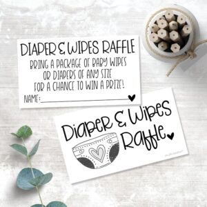 50 Diaper and Wipes Raffle Tickets - Baby Shower Invitation Insert - Game Activity for Baby Shower