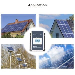 EPEVER 80A MPPT Solar Charge Controller 12/24/36/48VDC Automatically Identifying System Voltage with MT50 Remote Meter & Temperature Sensor RTS & Communication Cable RS485