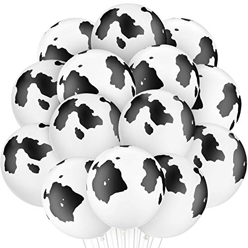 Gejoy Cow Balloons Latex Balloons Funny Print Cow Balloons for Birthday Party Supplies Decorations (24 Pieces)