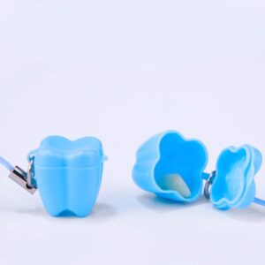 ARTIBETTER 7PCS Neon Tooth Saver Teeth Necklaces Box Plastic Lightweight Tooth Holders Case for Kids Baby Toddler Gifts