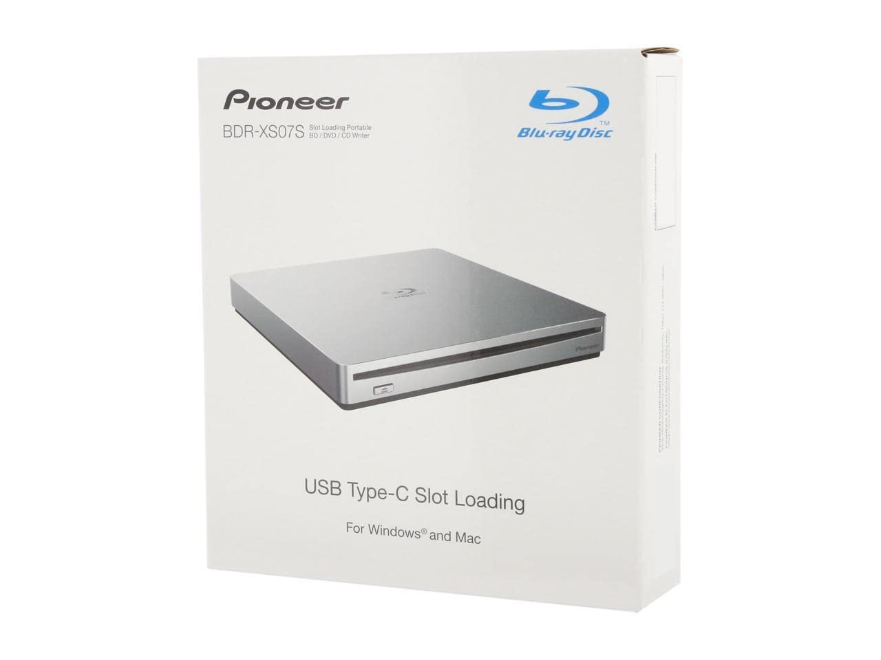 Pioneer BDR-XS07S Silver 16X BD-R 2X BD-RE 16X DVD+R 12X BD-ROM 4MB Cache Serial ATA Revision 3.0 Blu-ray Burner