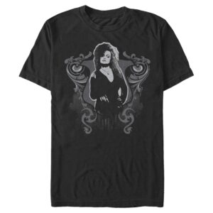 harry potter men's bellatrix dark arts short sleeve tee shirt, black, large