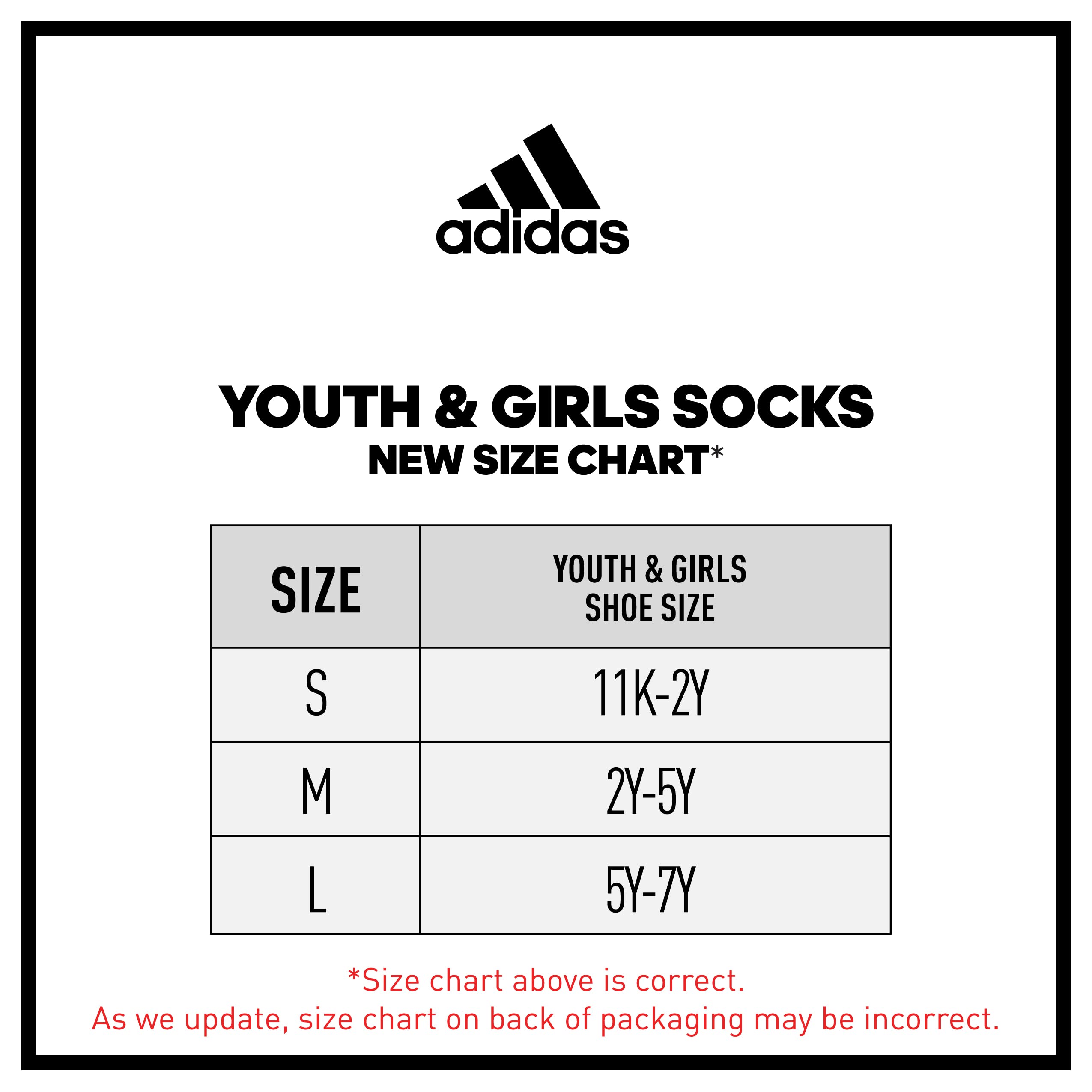 adidas Kids-Boy's/Girl's Cushioned Angle Stripe Quarter Socks (6-Pair), Black/Onix Grey/Night Grey, Large