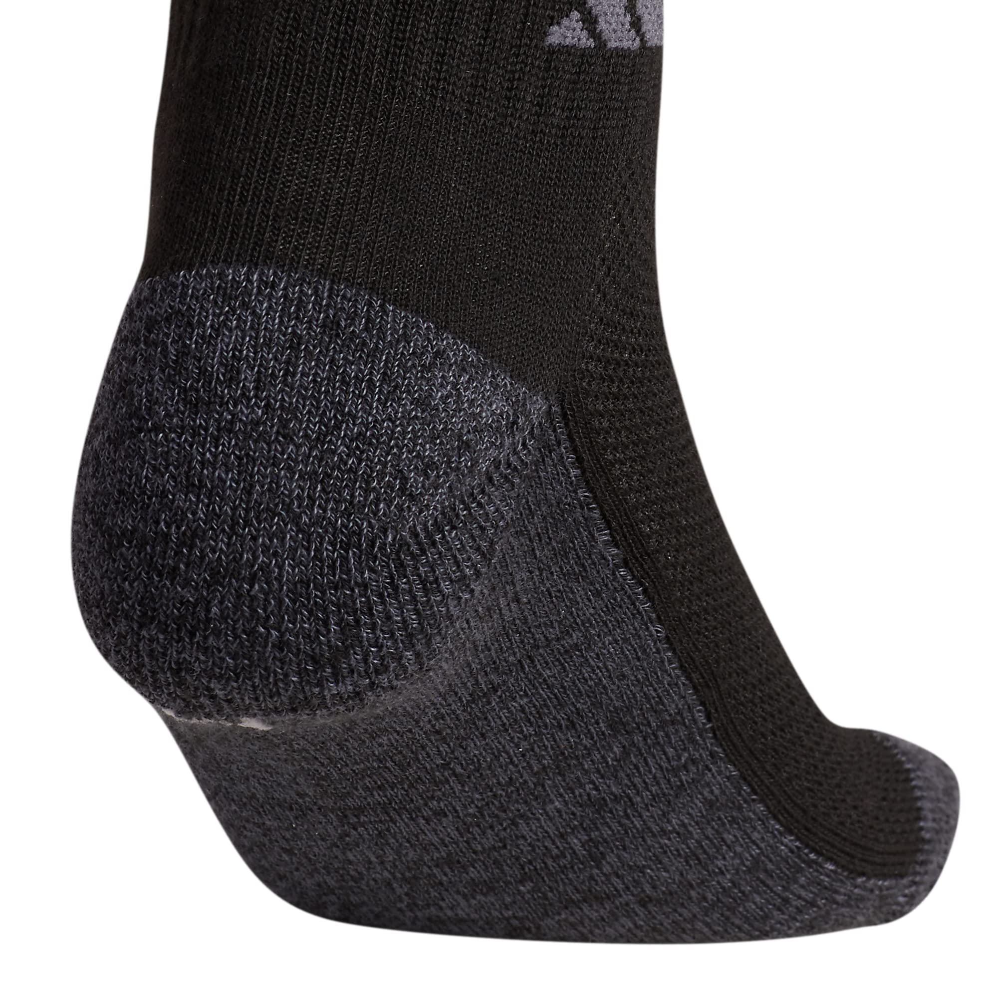 adidas Kids-Boy's/Girl's Cushioned Angle Stripe Quarter Socks (6-Pair), Black/Onix Grey/Night Grey, Large