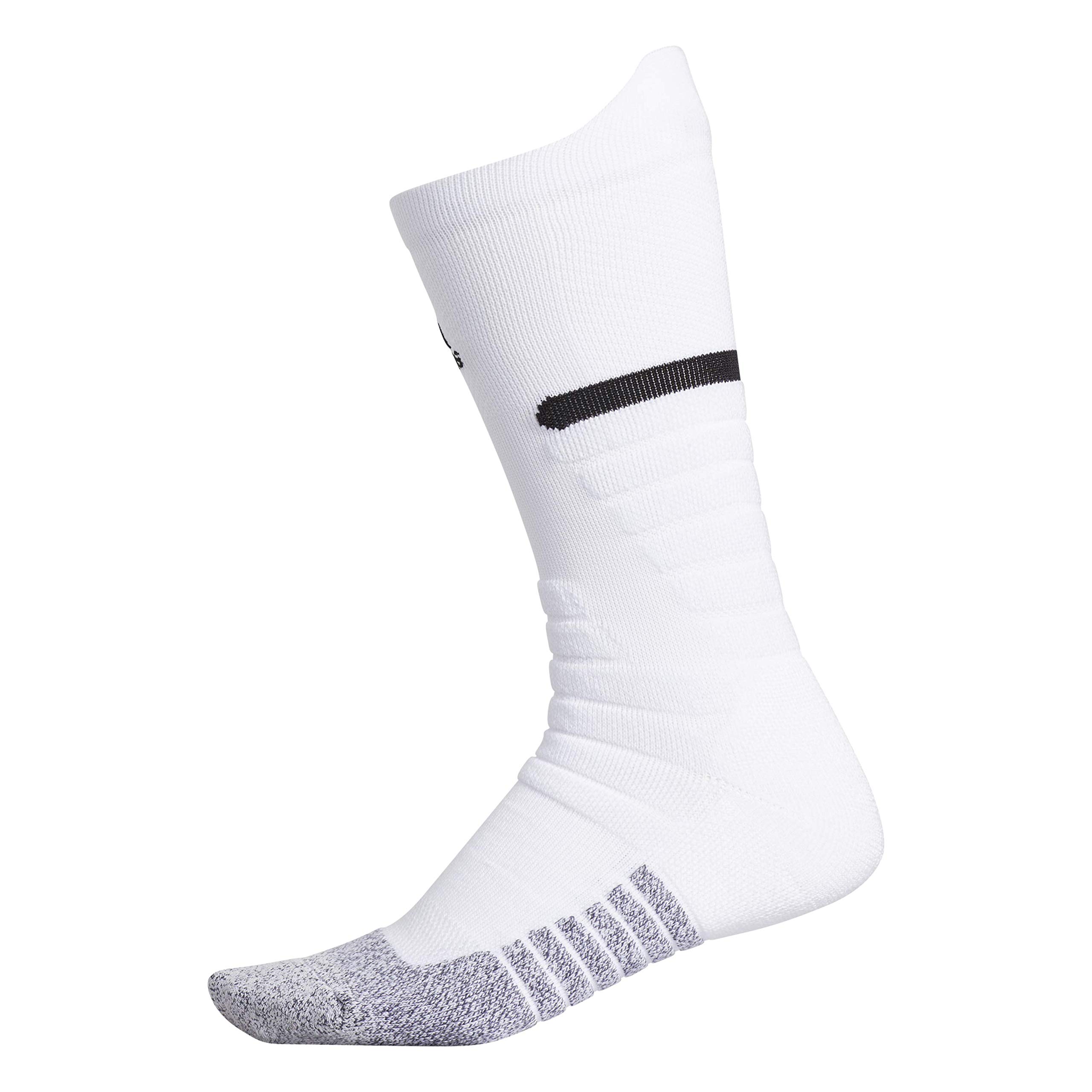 adidas Unisex Adizero Football Cushioned Crew Socks (1-Pair), White/Black, Medium