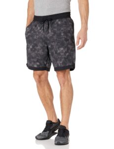 jockey men's tilt stretch woven short, charcoal shadow camo, small