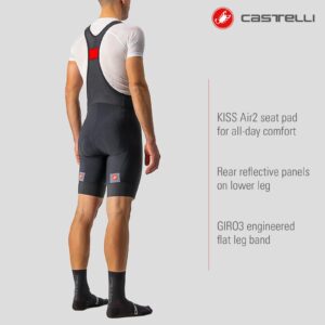 Castelli Men's Entrata Bibshort for Road and Gravel Biking l Cycling - Black - Medium