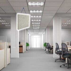 soundsulate sound absorbing acoustical white/light gray ceiling tiles, three sizes