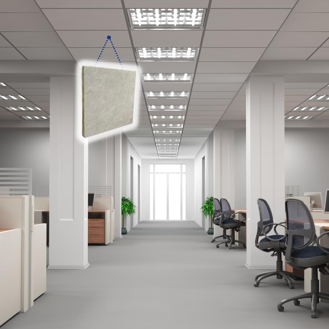 Soundsulate Sound Absorbing Acoustical White/Light Gray Ceiling Tiles, Three Sizes