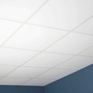 Soundsulate Sound Absorbing Acoustical White/Light Gray Ceiling Tiles, Three Sizes