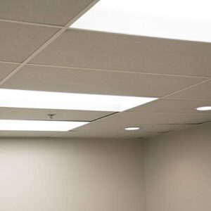 Soundsulate Sound Absorbing Acoustical White/Light Gray Ceiling Tiles, Three Sizes