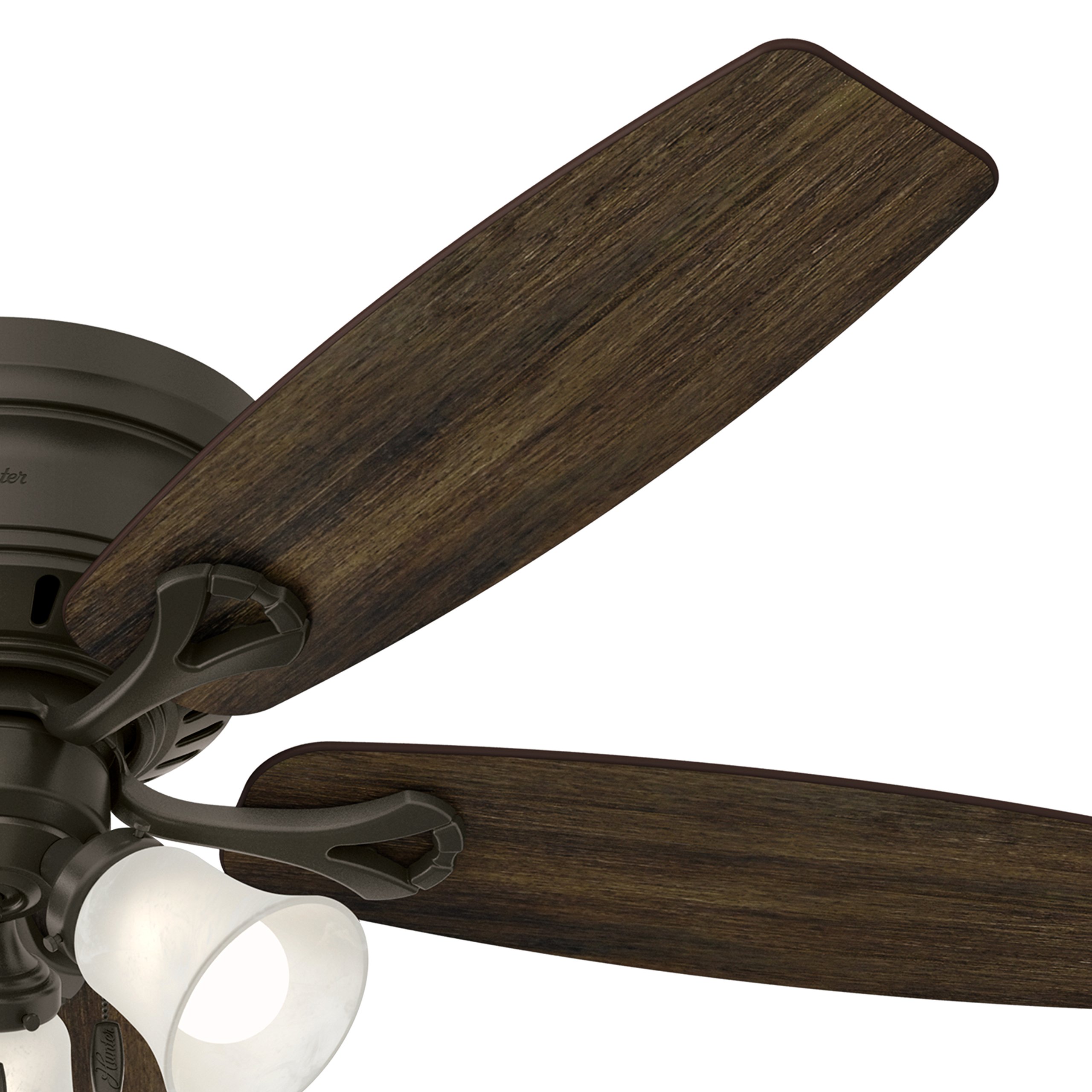 Hunter 52 inches Bronze Traditional Ceiling Fan with Swirled Marble glass Light Kit (Renewed)