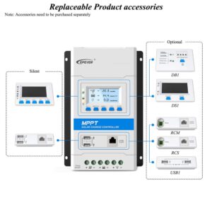 EPEVER Latest MPPT 20A Solar Charge Controller, 12V/24V TRIRON 2210N Intelligent Modular-Designed Regulator with Software Moblie APP - Updated Version of Tracer A/an Series