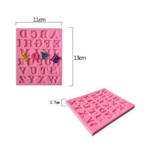 Fondant Letter Mold 3D Silicone Number Alphabet Molds for Cake Decoration Candy Chocolate Candle Making (Letter)