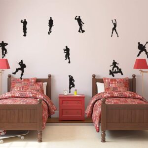 ALiQing Large Game Wall Decal Poster Dancing Wall Stickers Floss Dancing Decal for Children Teenager Bedroom Playroom Wall Decoration (Black)