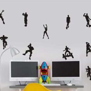 ALiQing Large Game Wall Decal Poster Dancing Wall Stickers Floss Dancing Decal for Children Teenager Bedroom Playroom Wall Decoration (Black)