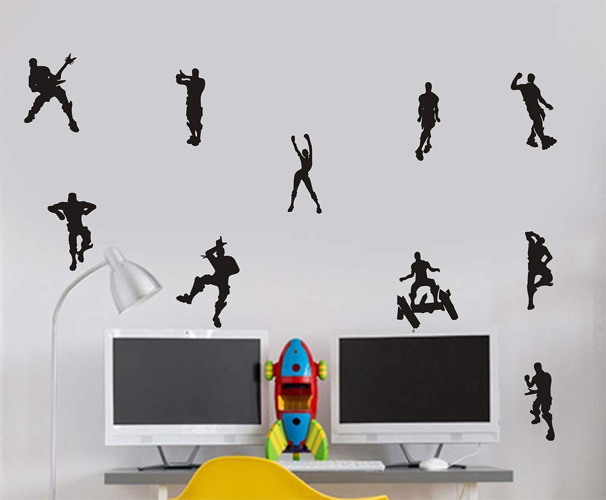 ALiQing Large Game Wall Decal Poster Dancing Wall Stickers Floss Dancing Decal for Children Teenager Bedroom Playroom Wall Decoration (Black)