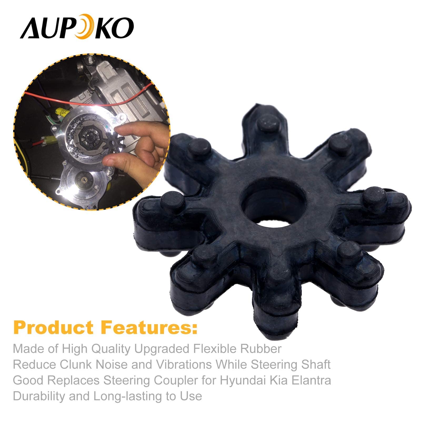 Aupoko Flexible Coupling Steering Coupler, 10 PC MDPS Rubber Flexible Coupler Replaces# 56315-2K000-FFF, 112837, TSB 14-ST-002-1, Compatible with Hyundai Elantra Kia Cadenza Forte Optima Soul