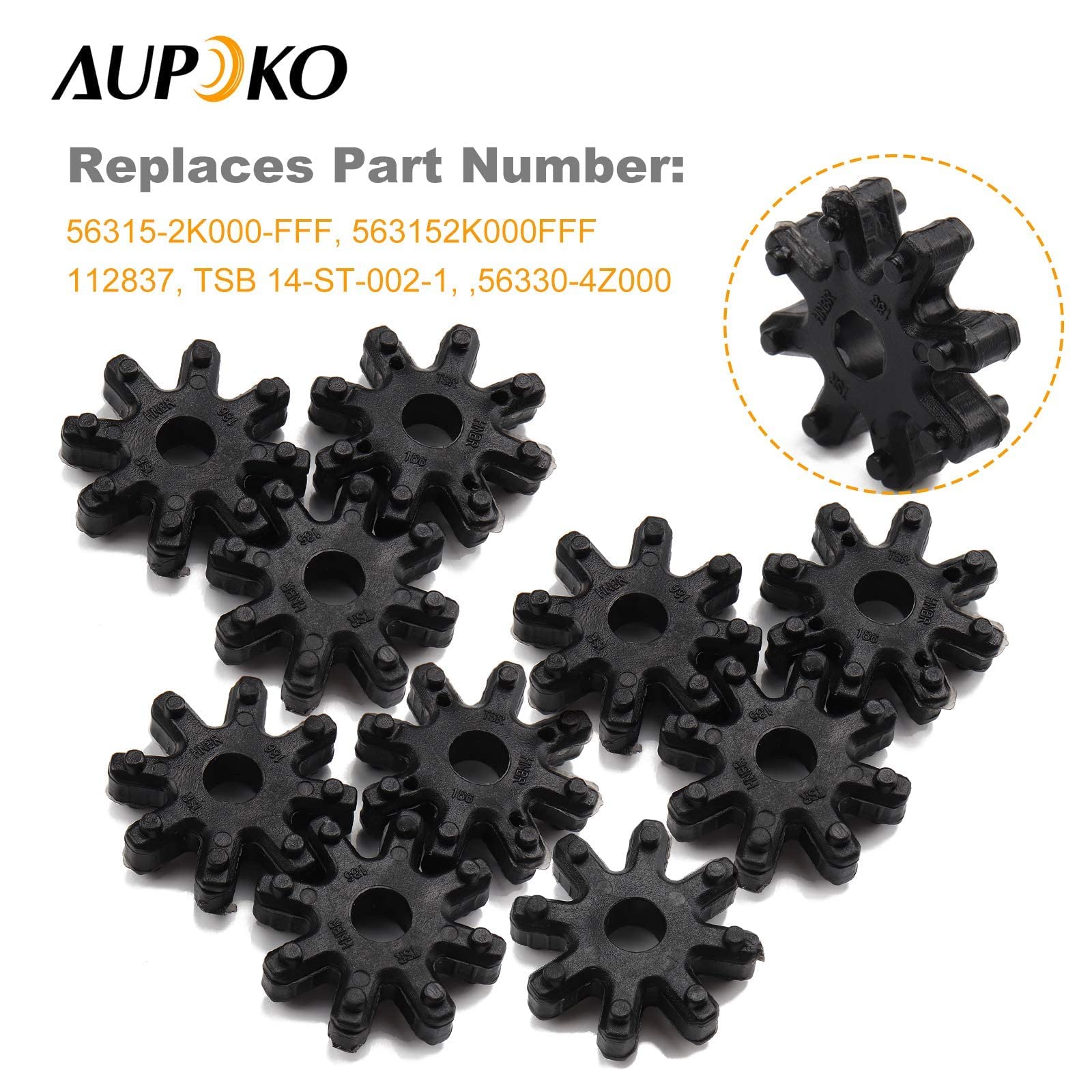 Aupoko Flexible Coupling Steering Coupler, 10 PC MDPS Rubber Flexible Coupler Replaces# 56315-2K000-FFF, 112837, TSB 14-ST-002-1, Compatible with Hyundai Elantra Kia Cadenza Forte Optima Soul