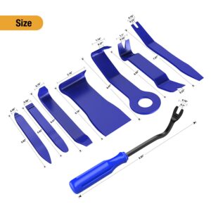 GOOACC GRC-90 Set 8PCS Auto Trim Scratch Removal Tool Car Audio Dash Panel Window Molding Fastener Remover Tool Kit-Blue